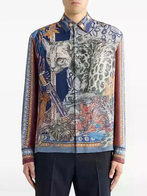 Etro Leopard-print Silk Shirt
