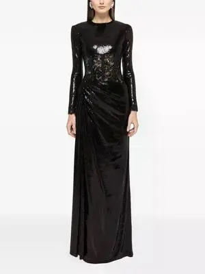 NISSA Sequin Lace Maxi Dress