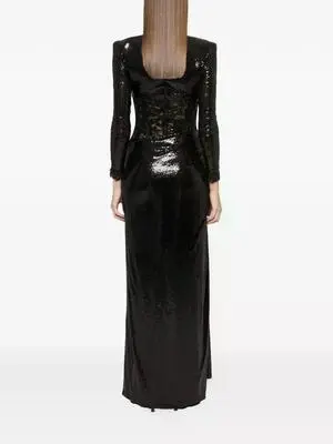 NISSA Sequin Lace Maxi Dress