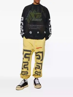 RRR123 Drawstring Graphic-print Trousers