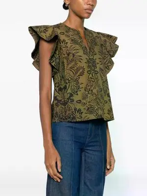 Ulla Johnson Ruffled Floral-pattern Blouse