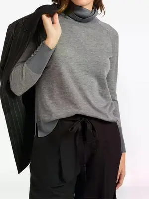 ELENA MIRO` Button-embellished Turtleneck Knitwear