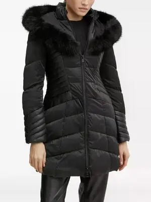 Guess Quilted Hooded Jacket With Faux-fur Trim