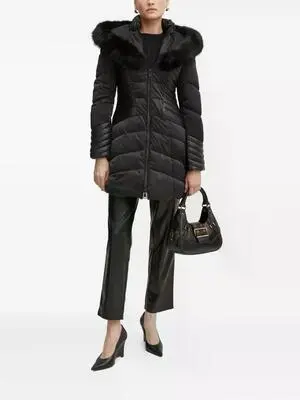 Guess Quilted Hooded Jacket With Faux-fur Trim