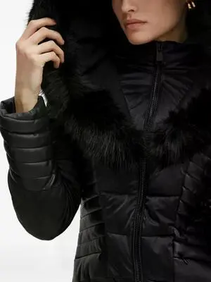 Guess Quilted Hooded Jacket With Faux-fur Trim