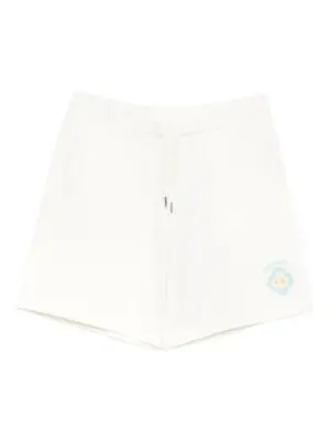 Casablanca Airbrush Smiley Drawstring Shorts - White