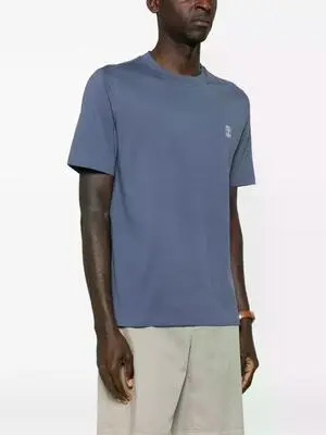 Brunello Cucinelli Jersey T-shirt With Logo - Blue