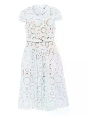 SELF-PORTRAIT Floral-lace Midi Dress