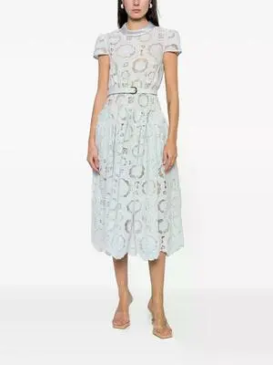 SELF-PORTRAIT Floral-lace Midi Dress