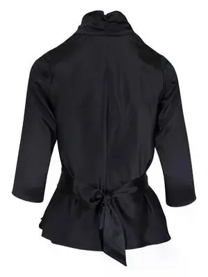 PETER COHEN Belted Silk Blouse - Black