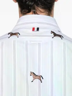 Thom Browne Horse Print Striped Shirt