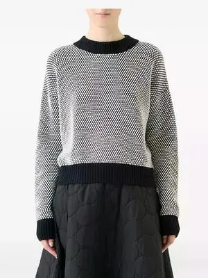 Akris Textured Knit Crew-neck Sweatshirt