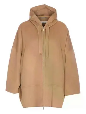 Max Mara Zip-up Hooded Coat