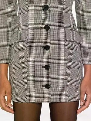 SELF-PORTRAIT Check Button Mini Dress