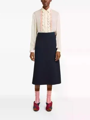 Marni A-line Crêpe Midi Skirt