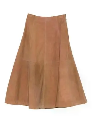 Simkhai Paneled Suede Midi Skirt