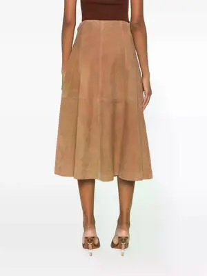 Simkhai Paneled Suede Midi Skirt