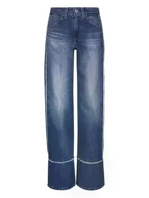 Ag Adria Paneled Frayed Jeans