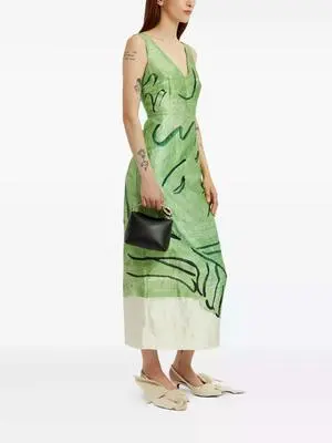 Erdem Abstract-print Midi Dress