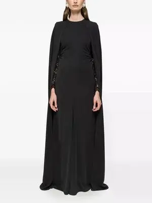 NISSA Lace Cape Maxi Dress