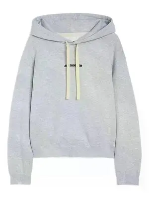JIL SANDER Logo-detail Hoodie - Grey