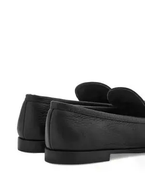 FERRAGAMO Gancini Almond-toe Loafers - Black
