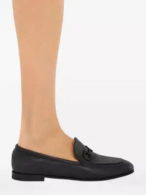 FERRAGAMO Gancini Almond-toe Loafers - Black