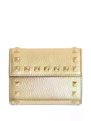 Valentino Garavani Rockstud Trifold Wallet - Gold