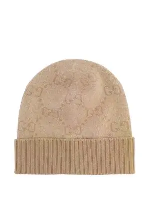 Gucci Jacquard Ribbed Beanie - Neutrals