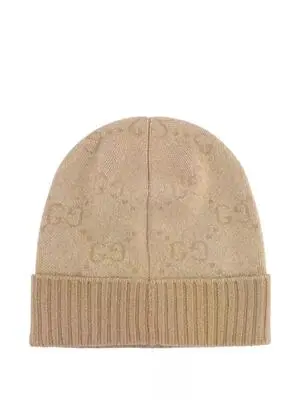 Gucci Jacquard Ribbed Beanie - Neutrals