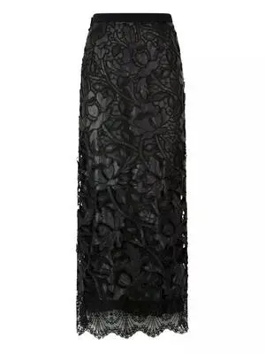 Roberto Cavalli Floral Lace Skirt