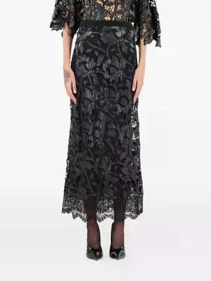 Roberto Cavalli Floral Lace Skirt