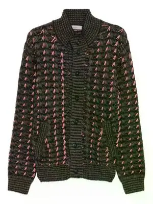 Canali Patterned Cardigan - Brown