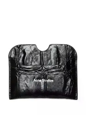 Acne Studios Logo-detail Embossed Card Holder - Black