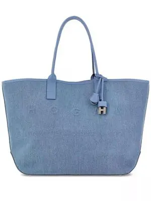 Hogan Embossed Charm Address Shopping Tote Bag