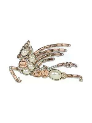 Etro Pegaso Pearls Brooch - Gold