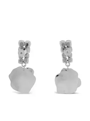 Marni Flower-design Embellished Earrings - Silver