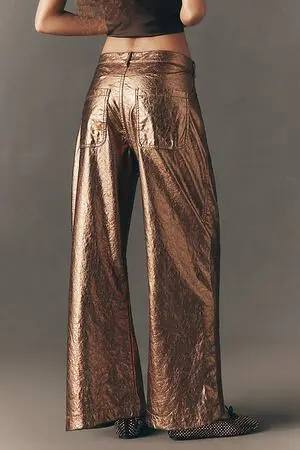 PILCRO Gilded Faux Leather Carpenter Pants