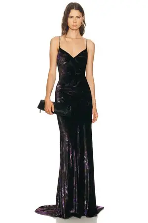 Ralph Lauren V Neck Evening Dresses