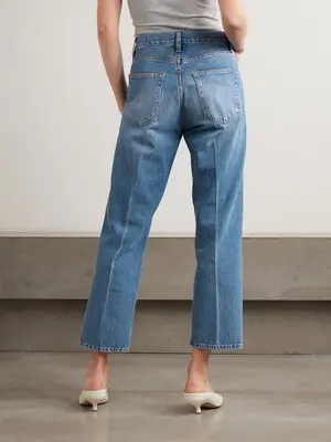 FRAME The Vertical Crop High-rise Straight-leg Jeans