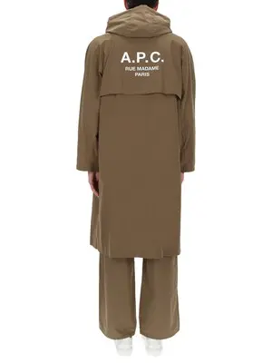 A.p.c. Hooded Trench Coat - Brown