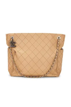 Chanel Calfskin Large Soft Tote Bag - Tan