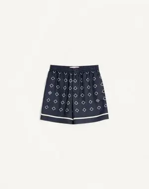 Valentino Garavani Silk Twill Bermuda Shorts With Opticool Print