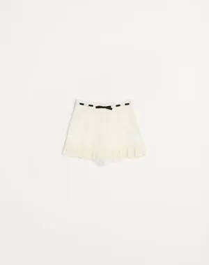 Valentino Garavani Daisy Sangallo Polka Dot Shorts With Ruffles