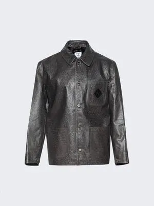 Casablanca Ostrich Effect Leather Workwear Jacket