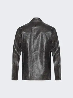 Casablanca Ostrich Effect Leather Workwear Jacket
