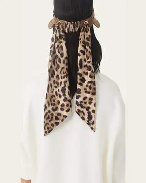 Eugenia Kim Ricky Packable Hemp Visor With Animal-print Sash