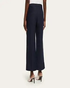 Brunello Cucinelli Linen Twill Wide-leg Cropped Pants