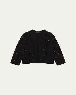 FRAME The Embellished Knit Jacket - Black