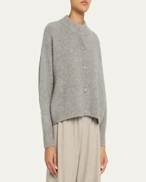 FRAME Cashmere Fleck Cardigan - Silver